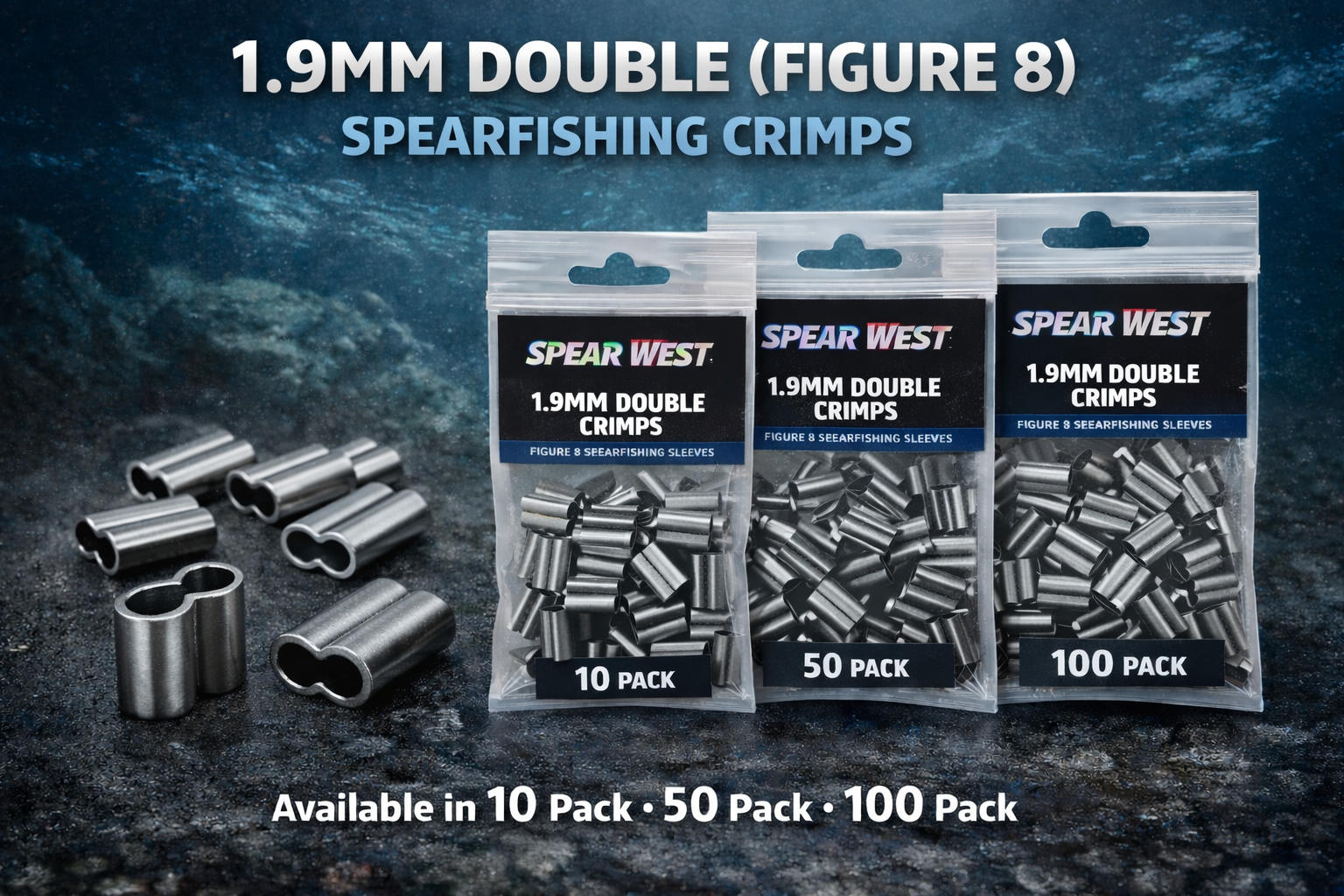 Spear West - 1.9mm Copper Crimps - 10, 50, 100 Packs